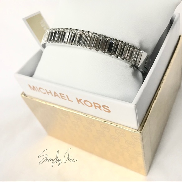 Michael Kors | Jewelry | New Authentic Mk Silver Tone Baguette Bracelet ...